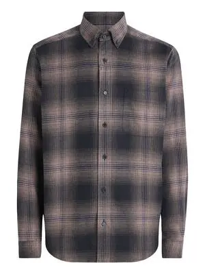 Eton Flannel Check Shirt - Navy