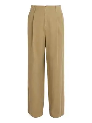 LE17SEPTEMBRE Cotton Twill Pleated Trousers - Beige