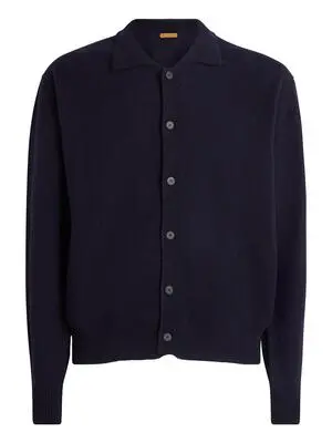 LE17SEPTEMBRE Wool-alpaca Collar Cardigan - Navy