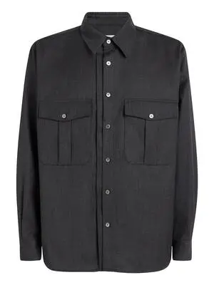 LE17SEPTEMBRE Wool-blend Two-pocket Overshirt - Grey