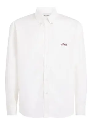 Drole De Monsieur Cotton Embroidered Logo Shirt - White