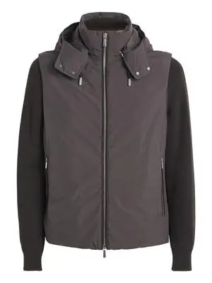 MOORER Evan Down Bomber Jacket - Brown