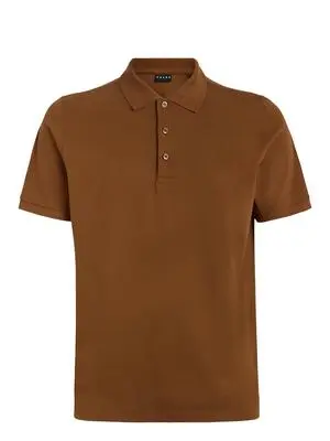Falke Pima Cotton Piqué Polo Shirt - Brown