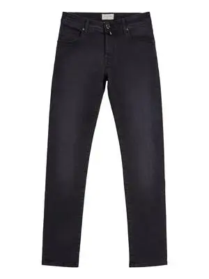 Jacob Cohen Pony Hair-patch Nick Slim Jeans - Black