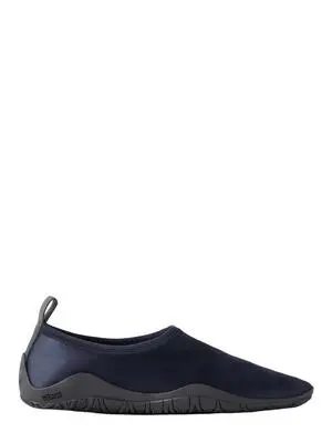 JIL SANDER Elbe Rubber-trimmed Satin Flats - Navy