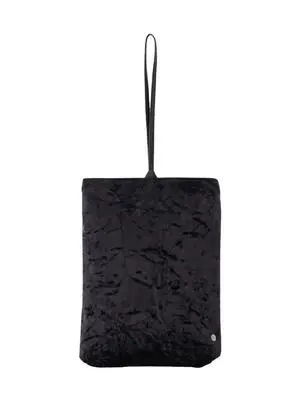 VALESQUE VALESQUE Leather-Trimmed Velvet Clutch