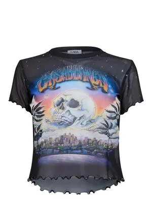 Casablanca Graphic Logo Crew Neck T-shirt - Black