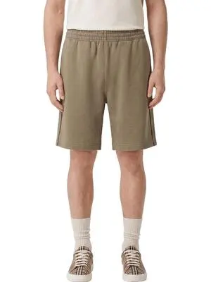 Burberry Cotton Athletic Shorts With Elasticated Waist And Ekd Logo - Brown