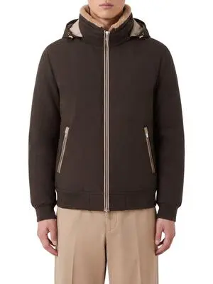 Brunello Cucinelli Stretch Nylon Down Jacket With Detachable Hood - Dark