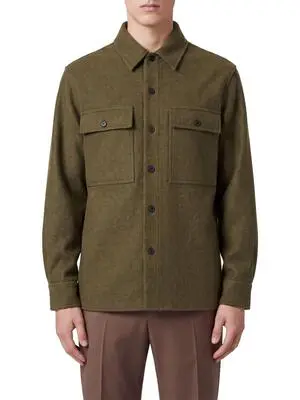 JIL SANDER Virgin Wool Shirt Jacket With Flap Patch Pockets - Grey