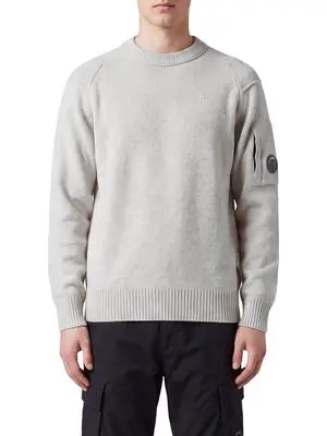 C.P. COMPANY Collared Long Sleeve Sweater - White