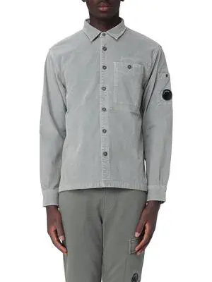 C.P. COMPANY Long-sleeved Corduroy Shirt With Pocket - Grey