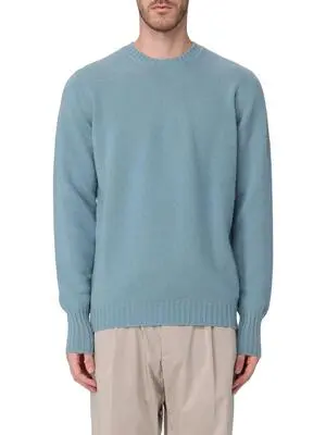 DRUMOHR Long-sleeved Crewneck Jumper In Pure 100% Fine Cashmere - Blue