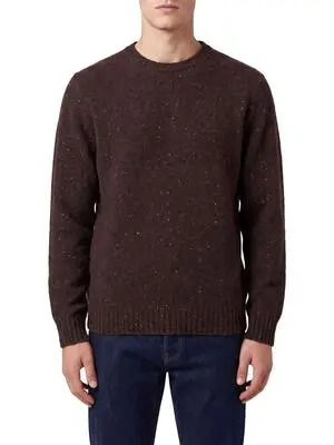 DRUMOHR Virgin Wool And Cashmere Blend Long-sleeved Crewneck Jumper - Brown