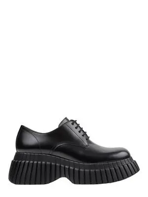 Camper Brushed Leather Derby Shoes With Block Heel And Xl Extralight® Sole - Black