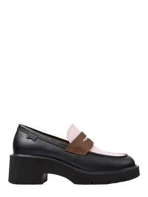 Camper Twins Bi Calfskin Penny Loafers With Platform Sole - Multicolor