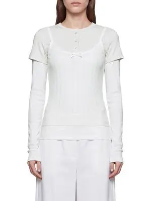 Acne Studios Slim-fit Long-sleeved Ribbed Jersey Top - White