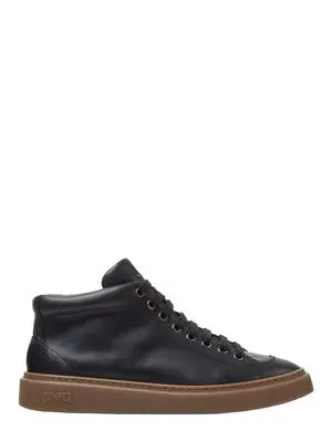 Camper Runner Twentyfive Mid-top Smooth Leather Trainers With Padded Ankle - Black