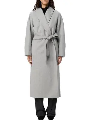 Max Mara S Wool Robe Coat - Grey