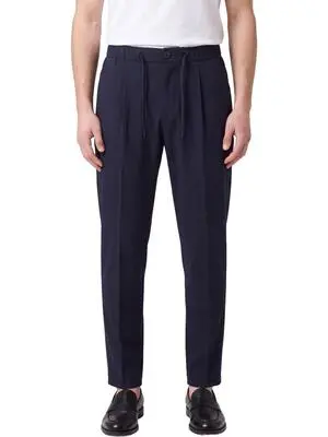 Herno Straight-leg Technical Fabric Trousers With Elasticated Drawstring Waist - Navy