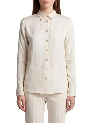 FORTE_FORTE Silk And Cotton Blend Shirt With French Collar Burnt