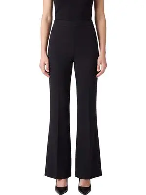 TWINSET High-waisted Flared Jersey Trousers With Side Zip - Black