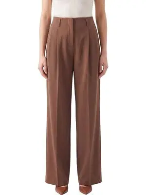 GOLDEN GOOSE Tailored Wide Leg Trousers - Brown
