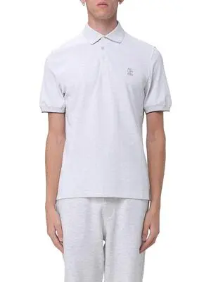 Brunello Cucinelli Short-sleeved Cotton Polo With Embroidered Logo - Ivory