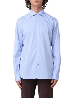 BROOKSFIELD French Collar Classic Shirt In Cotton Poplin - Gnawed Blue