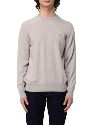 BROOKSFIELD Crewneck Wool Jumper With Long Sleeves And Ribbed Trims - Beige