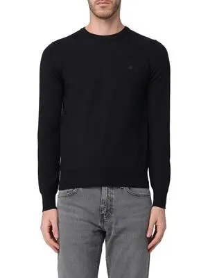 BROOKSFIELD Crewneck Wool Jumper With Long Sleeves And Ribbed Trims Black