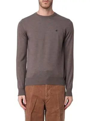 BROOKSFIELD Crewneck Wool Jumper With Long Sleeves And Ribbed Trims - Brown