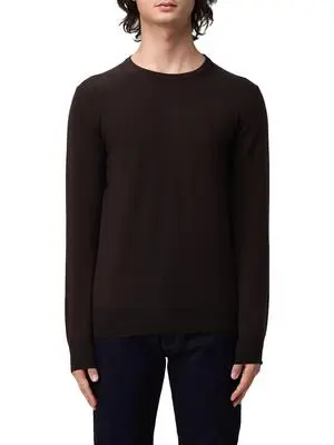 BROOKSFIELD Crewneck Wool Jumper With Long Sleeves And Ribbed Trims - Ebony
