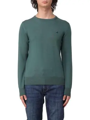 BROOKSFIELD Crewneck Wool Jumper With Long Sleeves And Ribbed Trims - Green