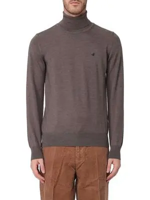 BROOKSFIELD Basic Slim Fit Wool Turtleneck Jumper With Ribbed Trims Brown