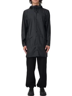 RAINS Knee-length Hooded Raincoat In Recycled Technical Fabric
