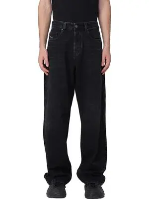 DIESEL® Diesel Wide Leg Mid-Rise Jeans In Black Denim