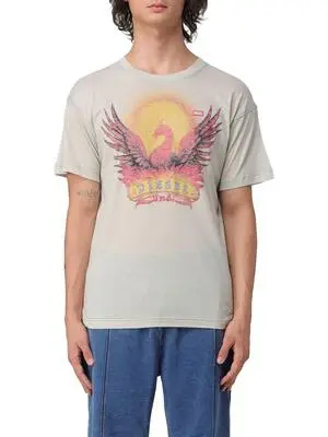 DIESEL® Cotton T-shirt With Graphic Print And Contrast Logo - Beige