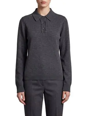 MAISON MARGIELA Slim Fit Long-sleeved Knitted Virgin Wool Polo Shirt