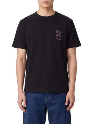 Off-White Crewneck Cotton T-shirt With Contrast Arrow Logo - Black