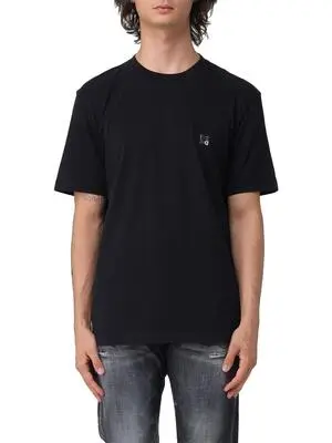 Dsquared2 Crewneck Cotton T-shirt With Contrast Logo - Black