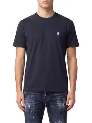 Dsquared2 Crewneck Cotton T-shirt With Contrast Logo Navy