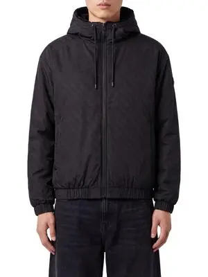 MOOSE KNUCKLES Moose Knuckles Reversible Hooded Bomber Jacket In Monogram Faux Fur
