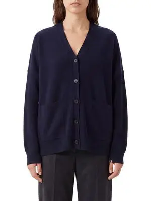 Extreme Cashmere V-neck Button-front Cardigan - Navy