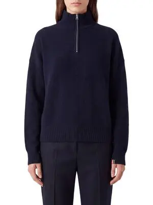 Extreme Cashmere Extreme Cashmere Half-Zip Turtleneck Sweater Navy