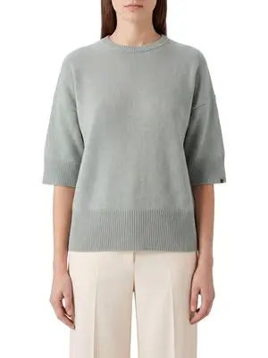Extreme Cashmere Short-sleeved Crewneck Jumper In Pure Cashmere - Transparent