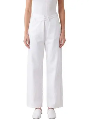DARKPARK High-waisted Wide-leg Trousers - White
