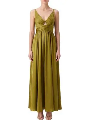 Zimmermann Off-the-shoulder Silk Midi Evening Dress - Green
