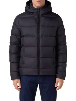 FAY Quilted Hooded Puffer Jacket With Zip Closure - Black