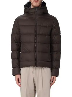 FAY Hooded Quilted Nylon Short Puffer Jacket With Zip Closure - Brown